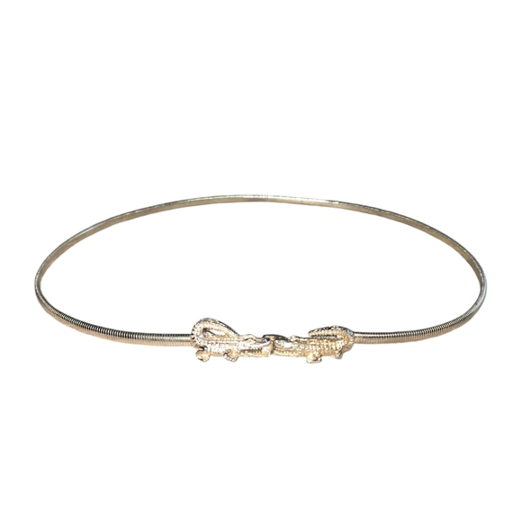 Source Unknown | Accessories | Vintage Alligator Clasp Skinny Stretch ...